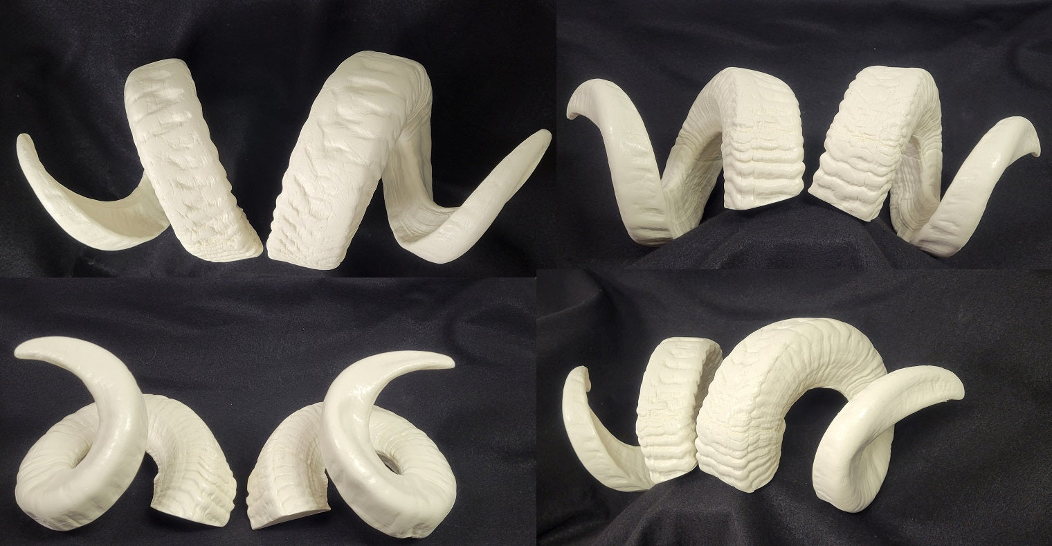 Plastic Opaque Double Curl Ram Horns – DreamVision Creations