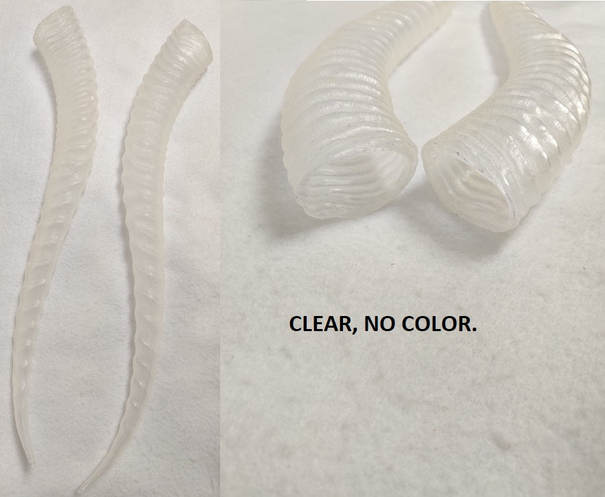 Plastic Clear Frosted Hollow Sable Antelope Horns – DreamVision Creations